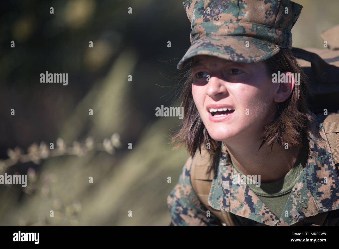 U.S. Marine Pfc. Catherine Mason, an electrician with Combat Logistics ...