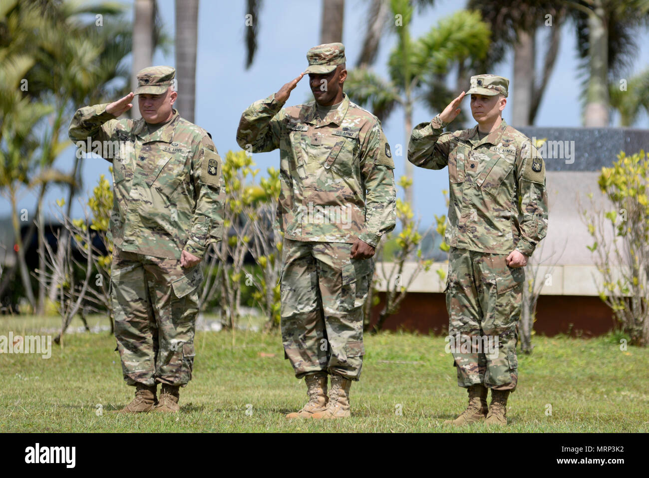 U.S. Army Task Force Talon members stand in formation during a change ...