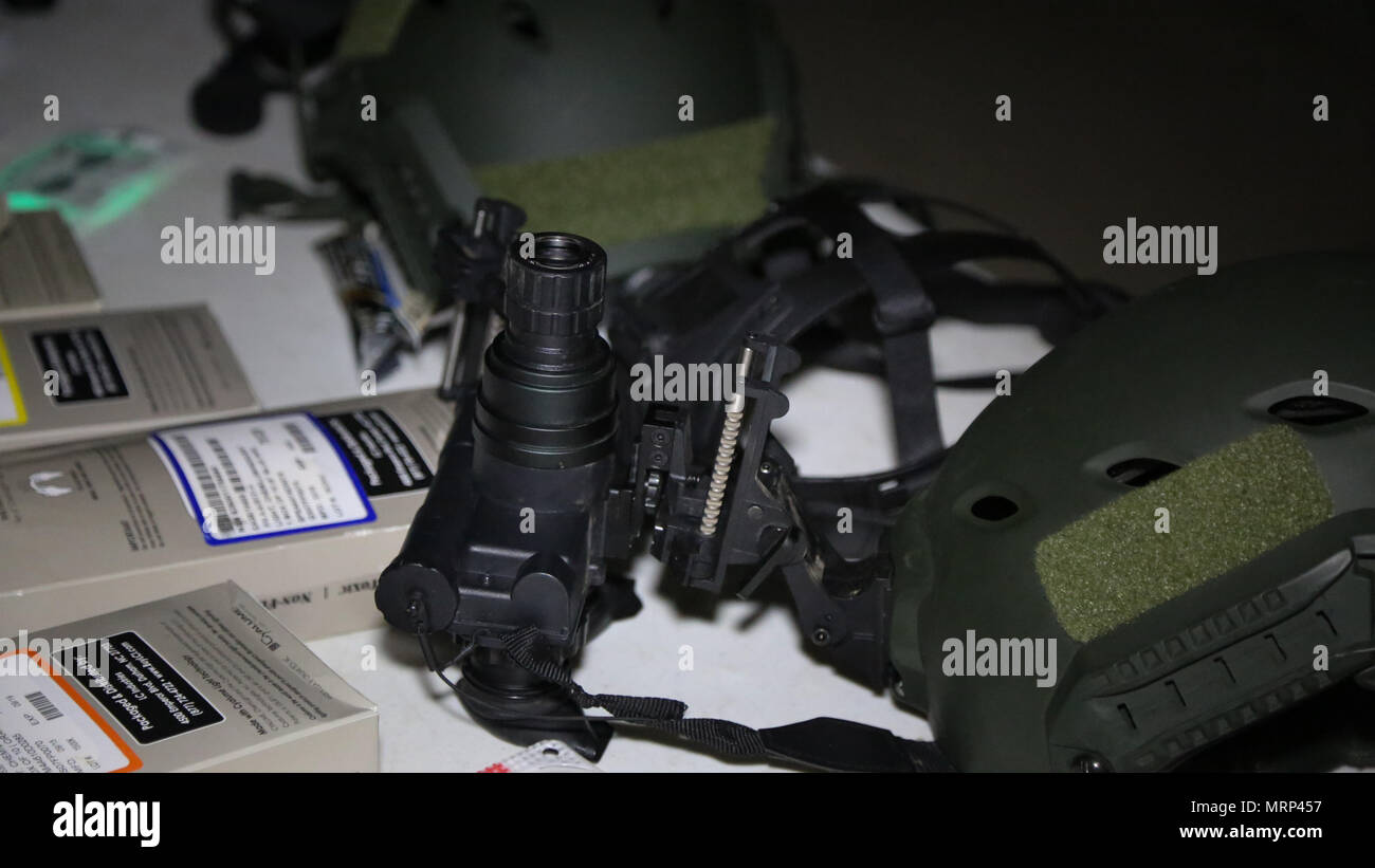 Night vision devices, chemical lights, and other equipment used for a ...