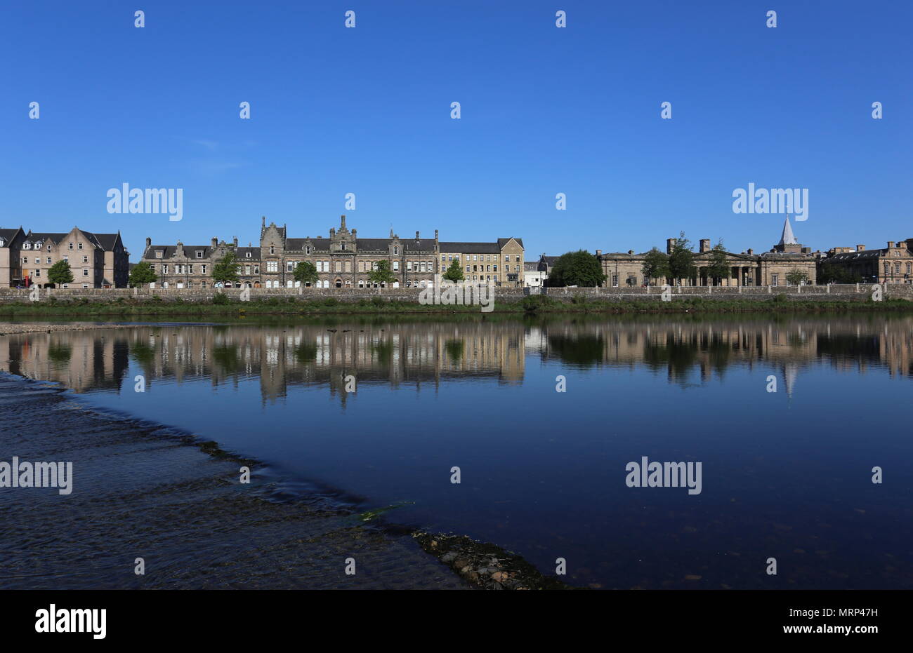 Causeway across River Tay to Friarton Island Perth Scotland May 2018 ...