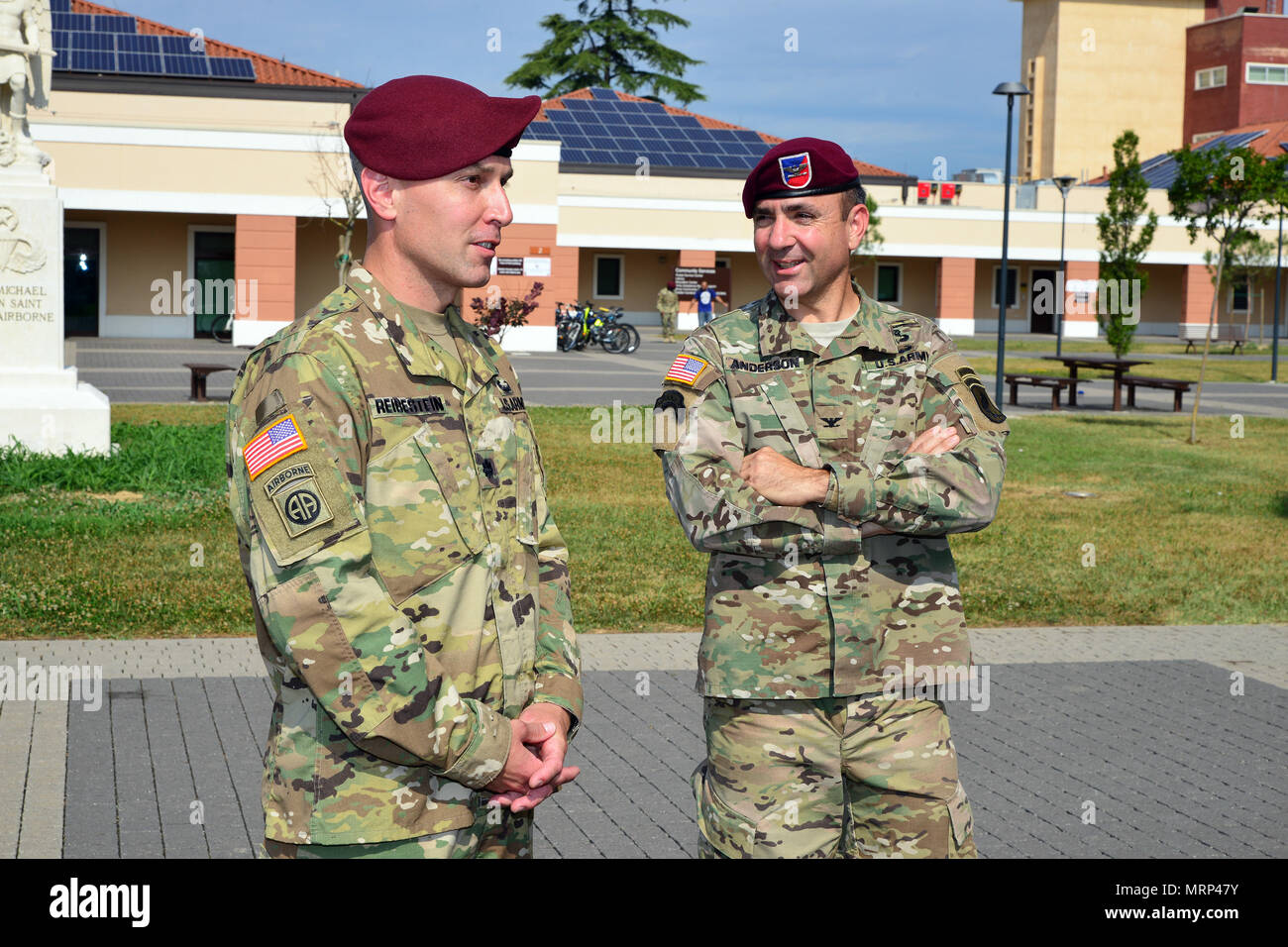 U. S. Army Paratrooper Col. Gregory K. Anderson (right), commander of ...