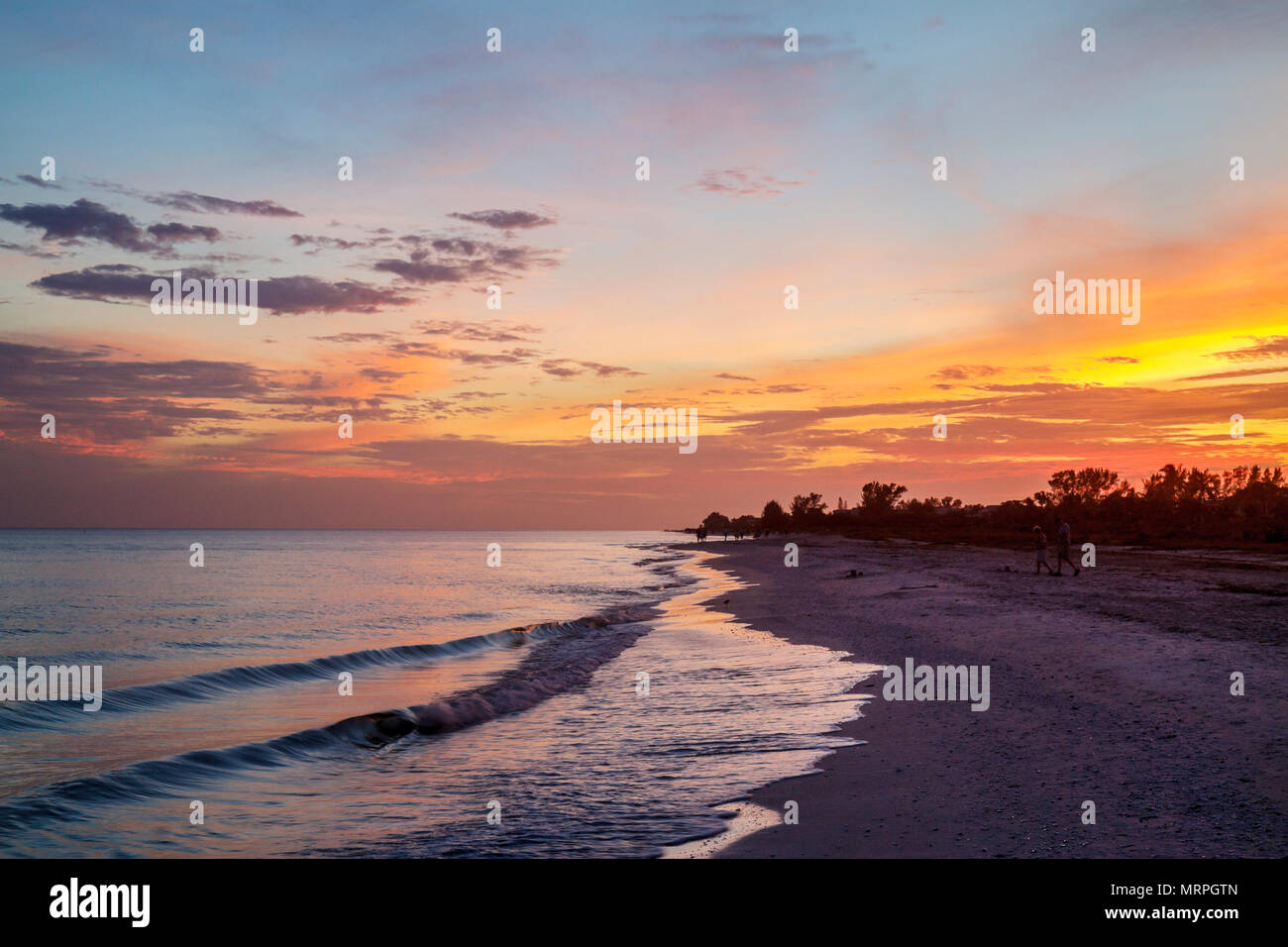 Florida Sanibel Barrier Island,Gulf of Mexico,sunset dusk,sand beach ...