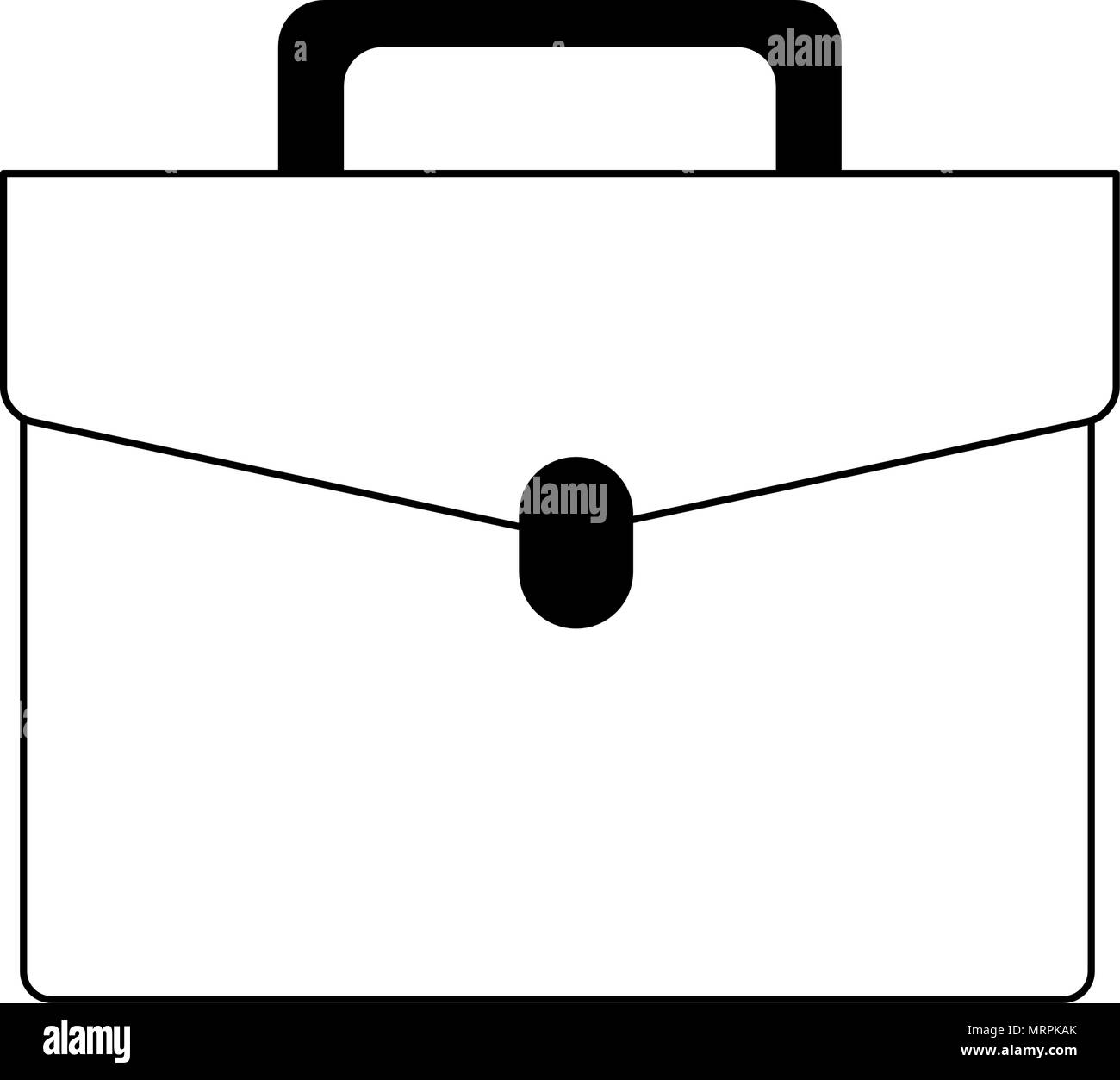 Business briefcase symbol in black and white colors Stock Vector Image ...