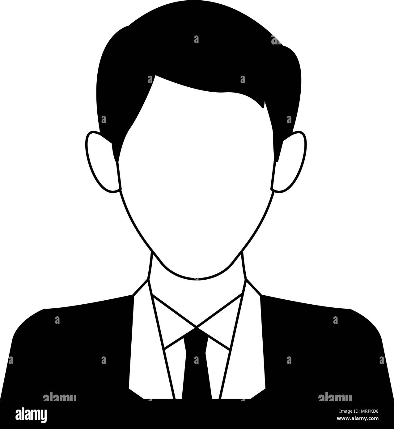 Businessman faceless profile in black and white colors Stock Vector ...
