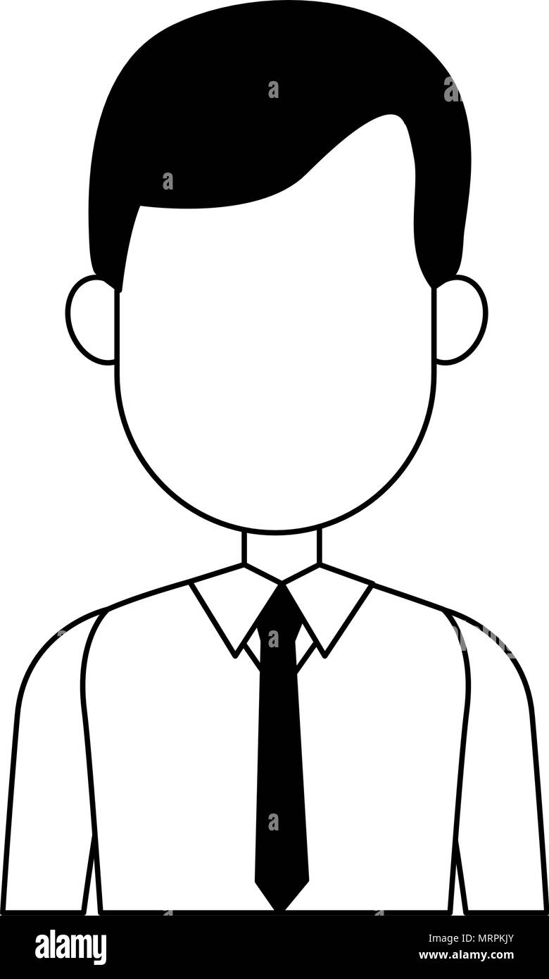 Executive businessman faceless cartoon in black and white colors Stock ...