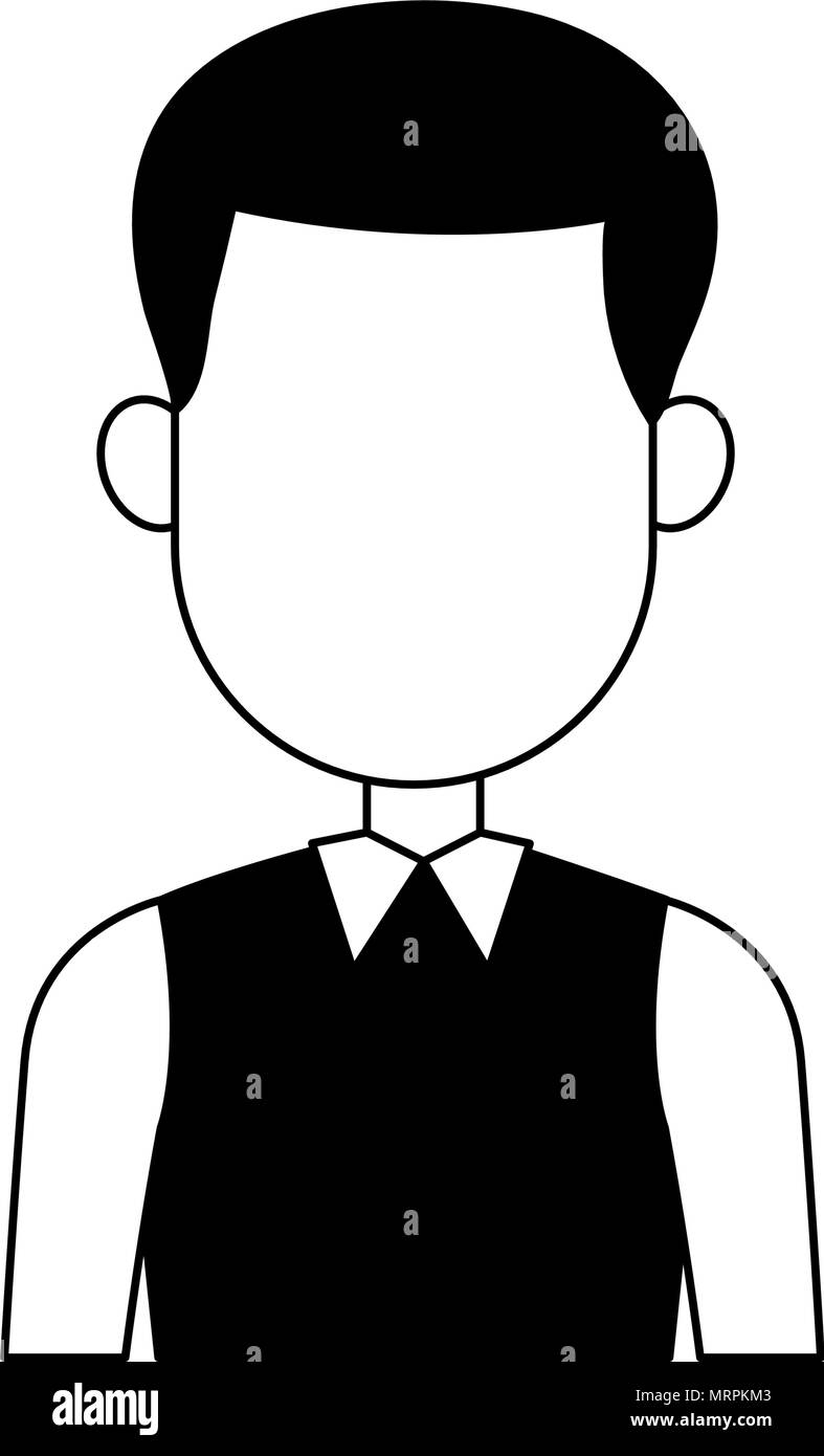 Executive businessman faceless cartoon in black and white colors Stock ...