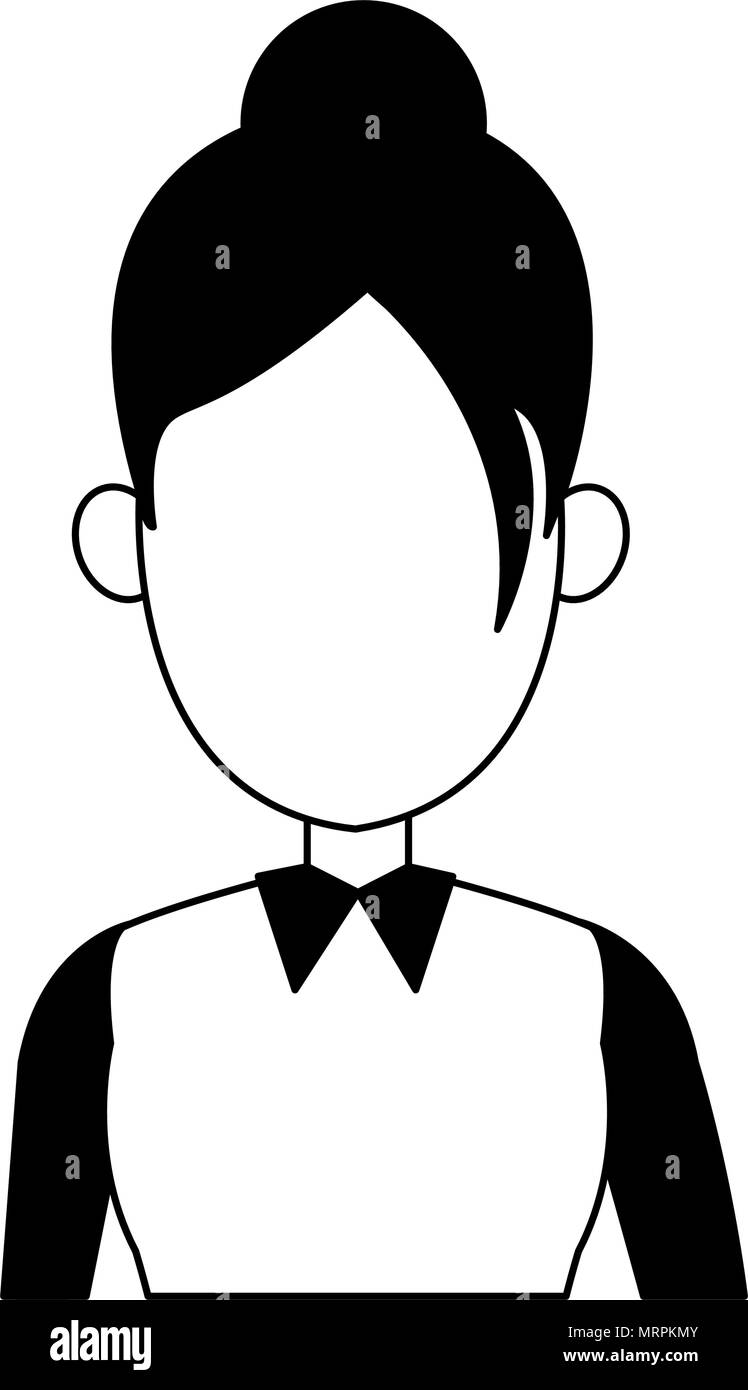 Executive business woman faceless cartoon in black and white colors ...