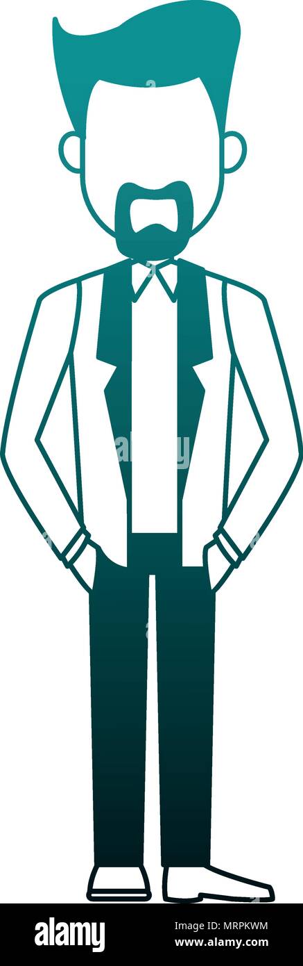 Executive businessman faceless cartoon in blue lines Stock Vector Image ...