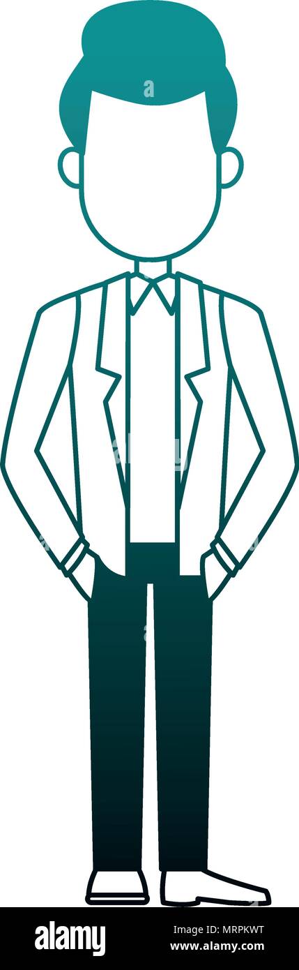 Executive businessman faceless cartoon in blue lines Stock Vector Image ...