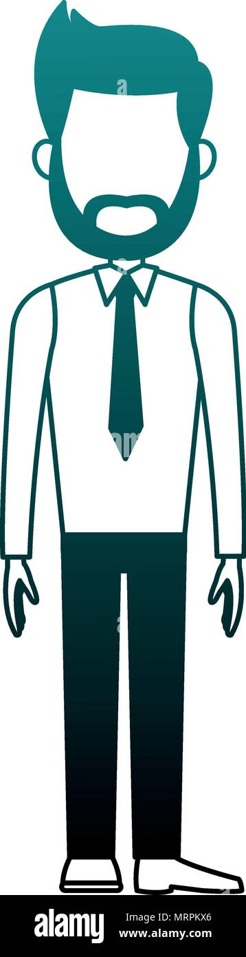 Executive businessman faceless cartoon in blue lines Stock Vector Image ...