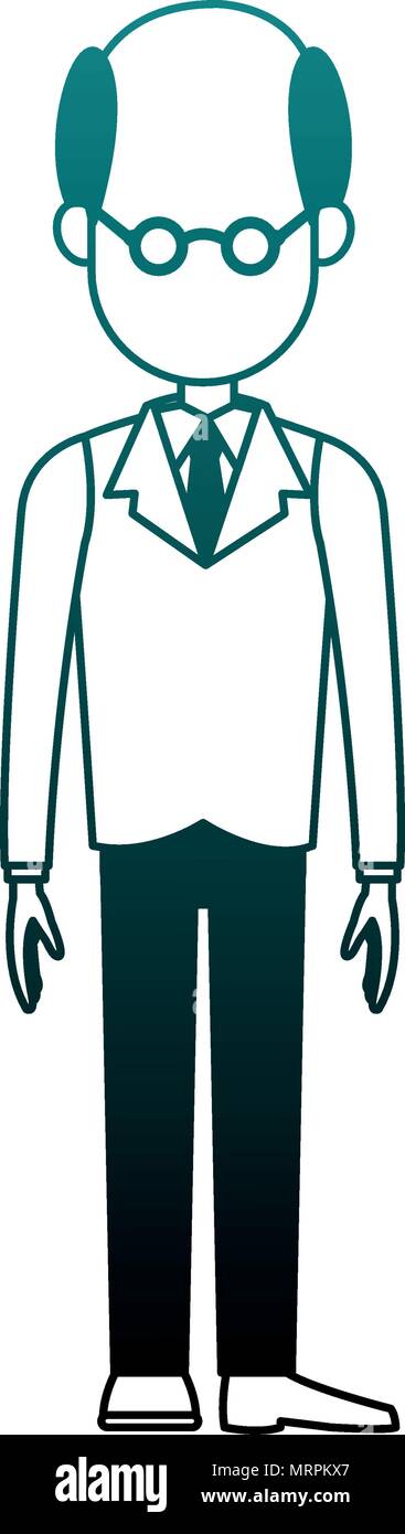 Executive businessman faceless cartoon in blue lines Stock Vector Image ...