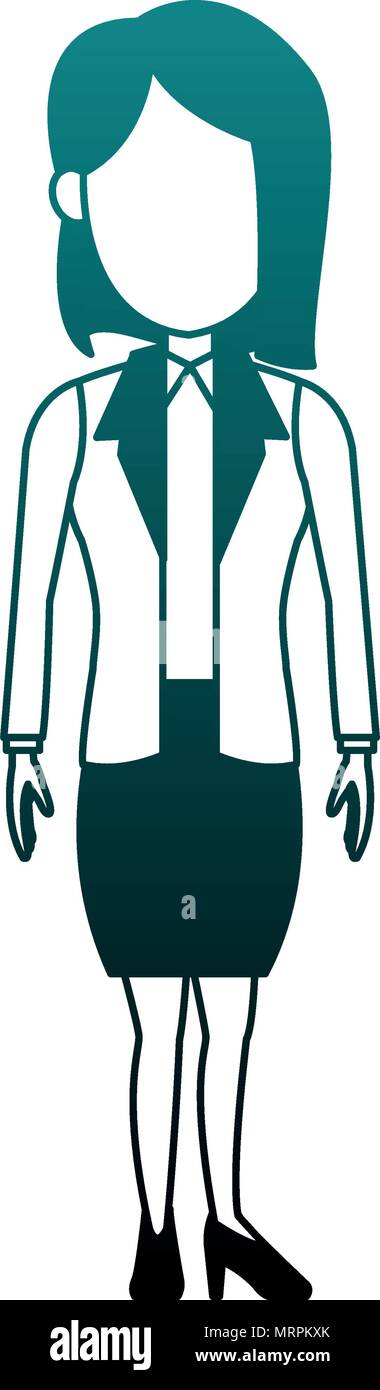 Executive business woman faceless cartoon in blue lines Stock Vector ...