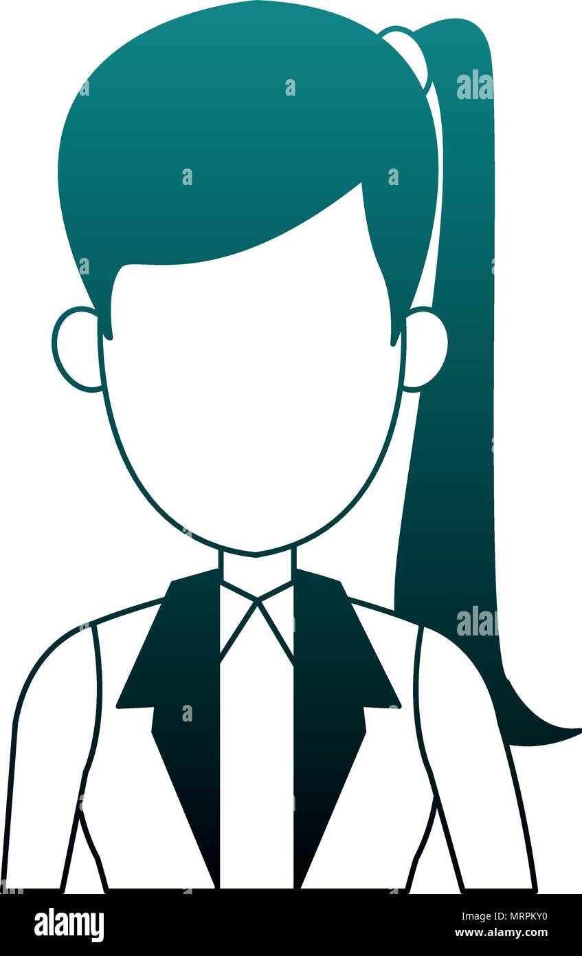 Executive business woman faceless cartoon in blue lines Stock Vector ...