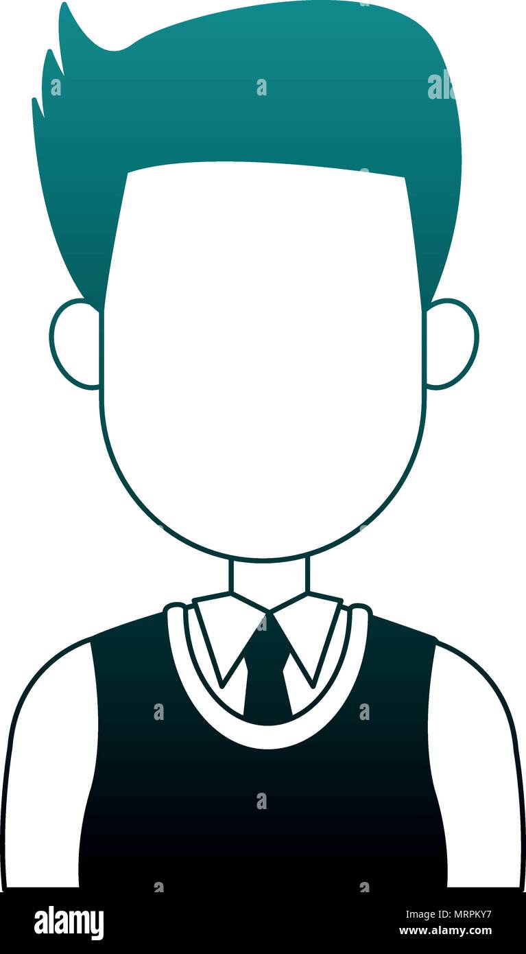 Executive businessman faceless cartoon in blue lines Stock Vector Image ...