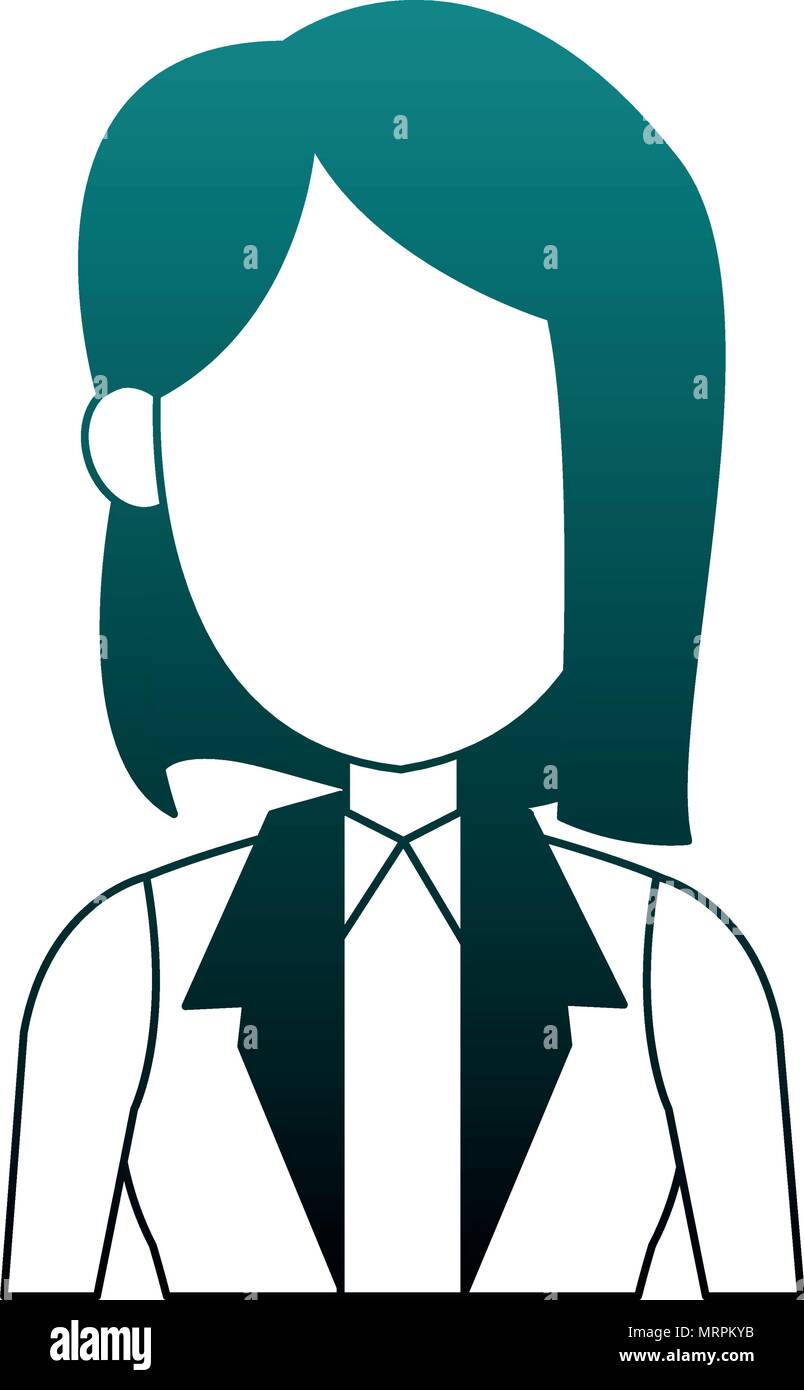 Executive business woman faceless cartoon in blue lines Stock Vector ...