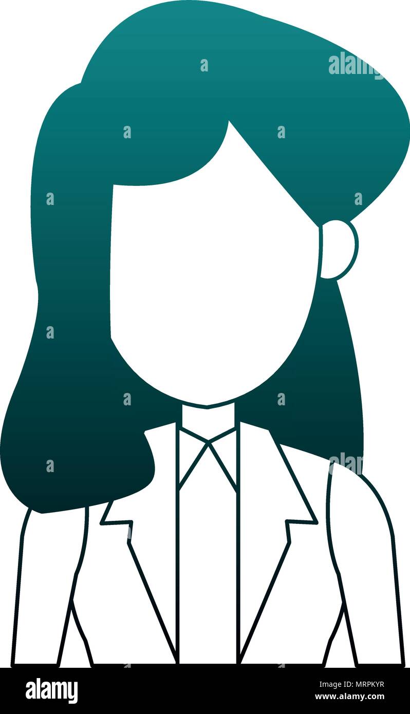 Executive business woman faceless cartoon in blue lines Stock Vector ...