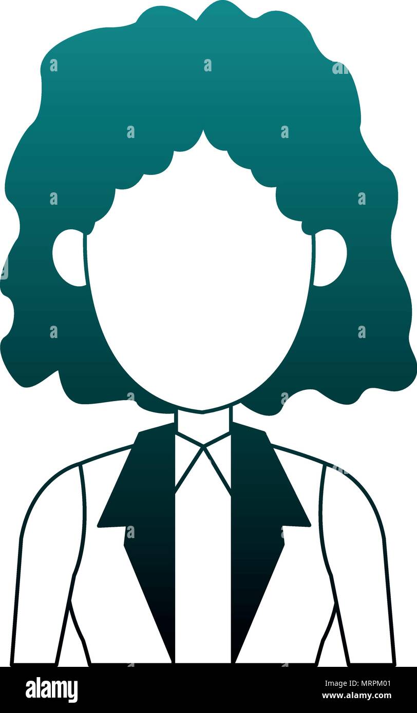 Executive business woman faceless cartoon in blue lines Stock Vector ...