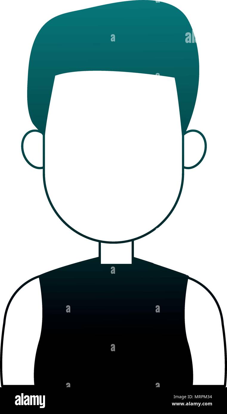 Young man faceless cartoon in blue lines Stock Vector Image & Art - Alamy