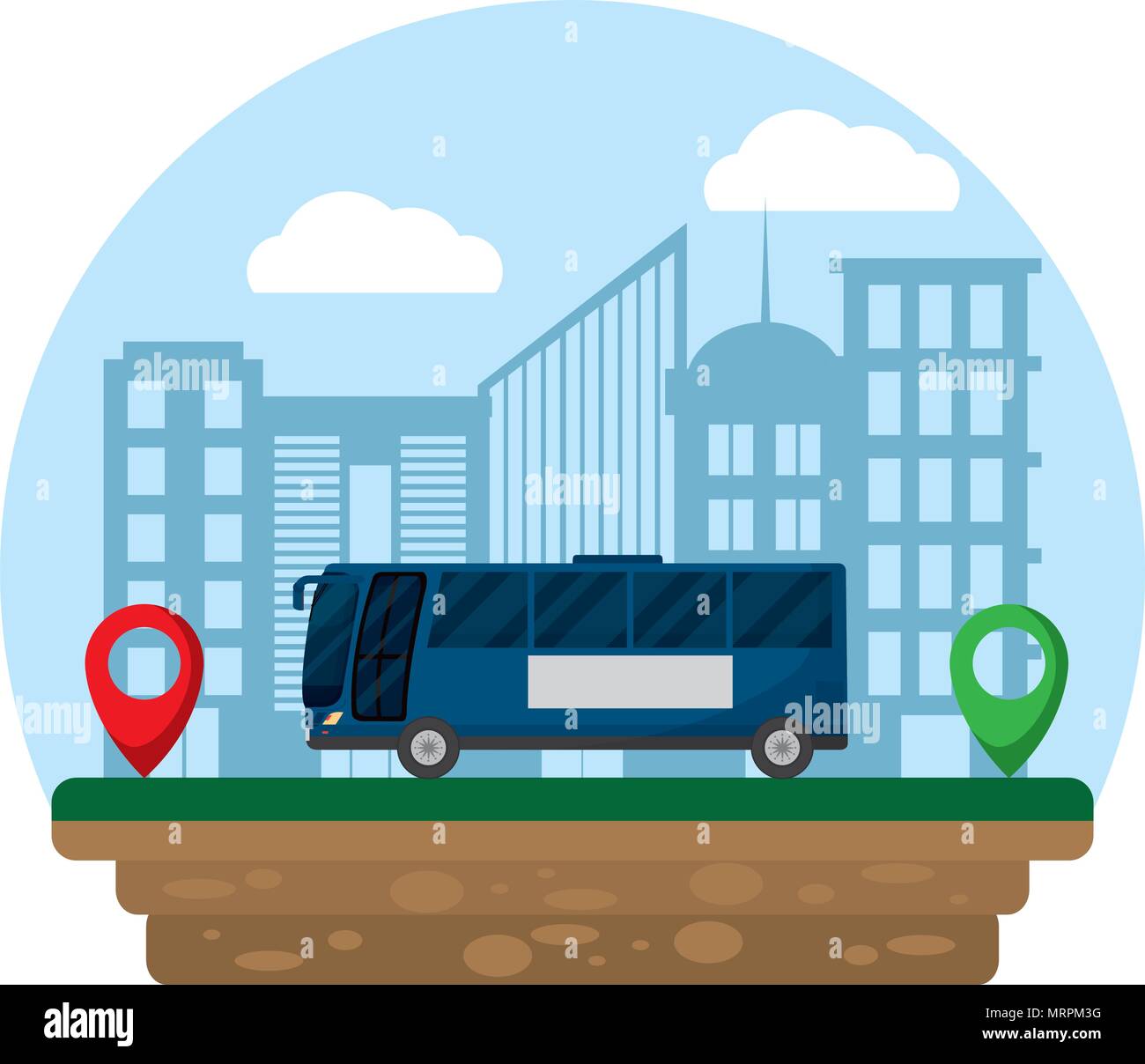 side bus urban transport to building location Stock Vector Image & Art ...