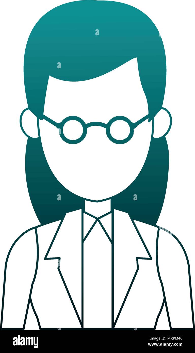 Executive business woman faceless cartoon in blue lines Stock Vector ...