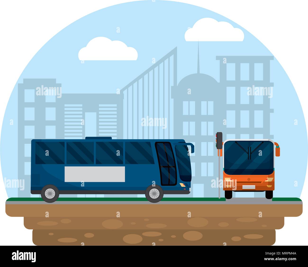 Buses street Stock Vector Images - Alamy