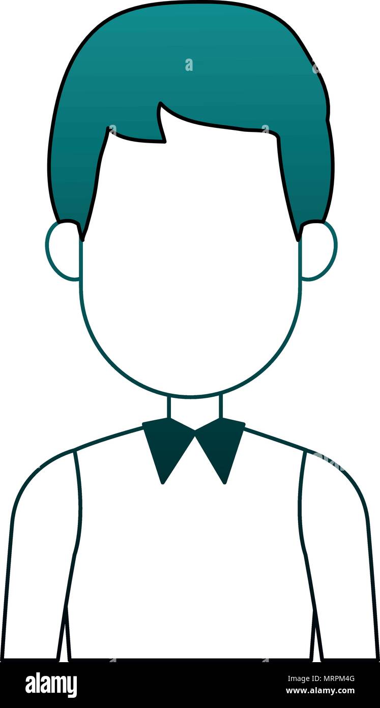 Young man faceless cartoon in blue lines Stock Vector Image & Art - Alamy