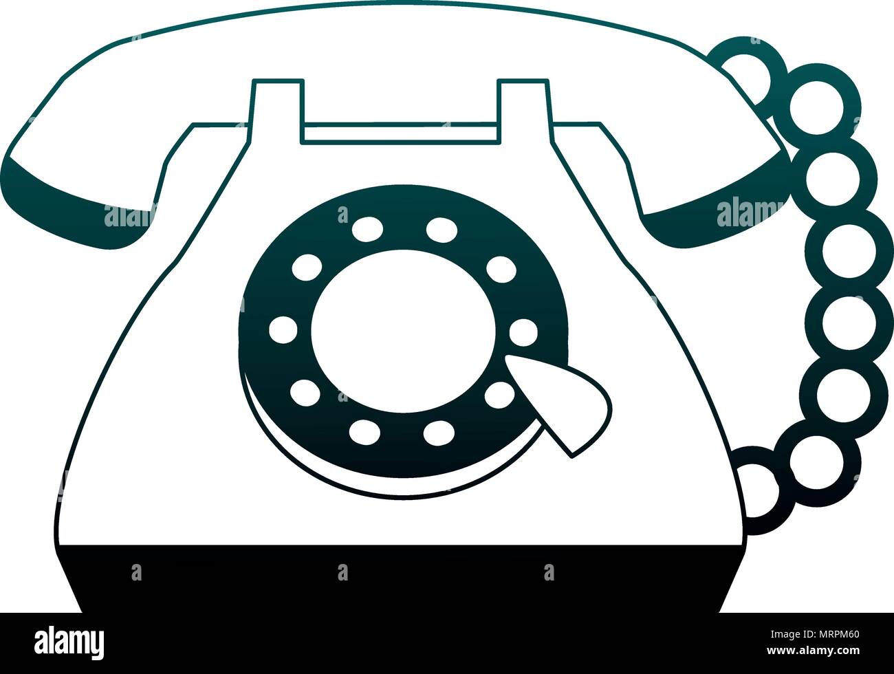 Vintage telephone cartoon in blue lines Stock Vector Image & Art - Alamy