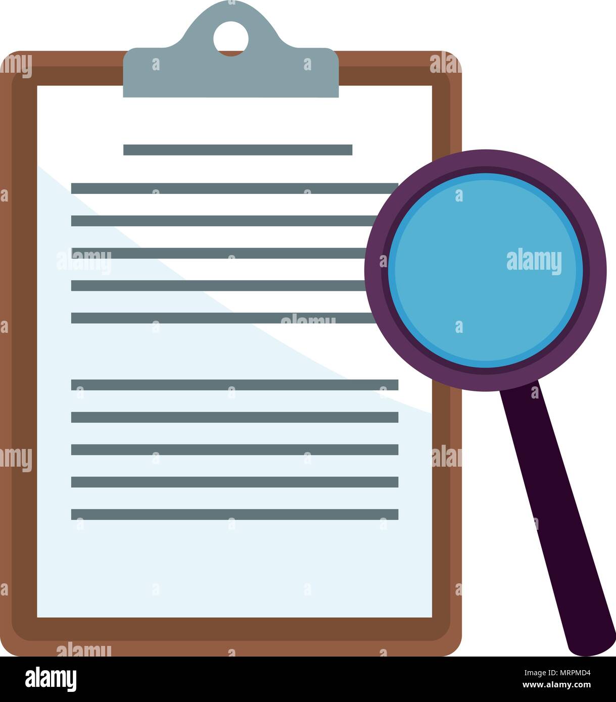 Note pad magnifying glass icon Stock Vector Images - Alamy