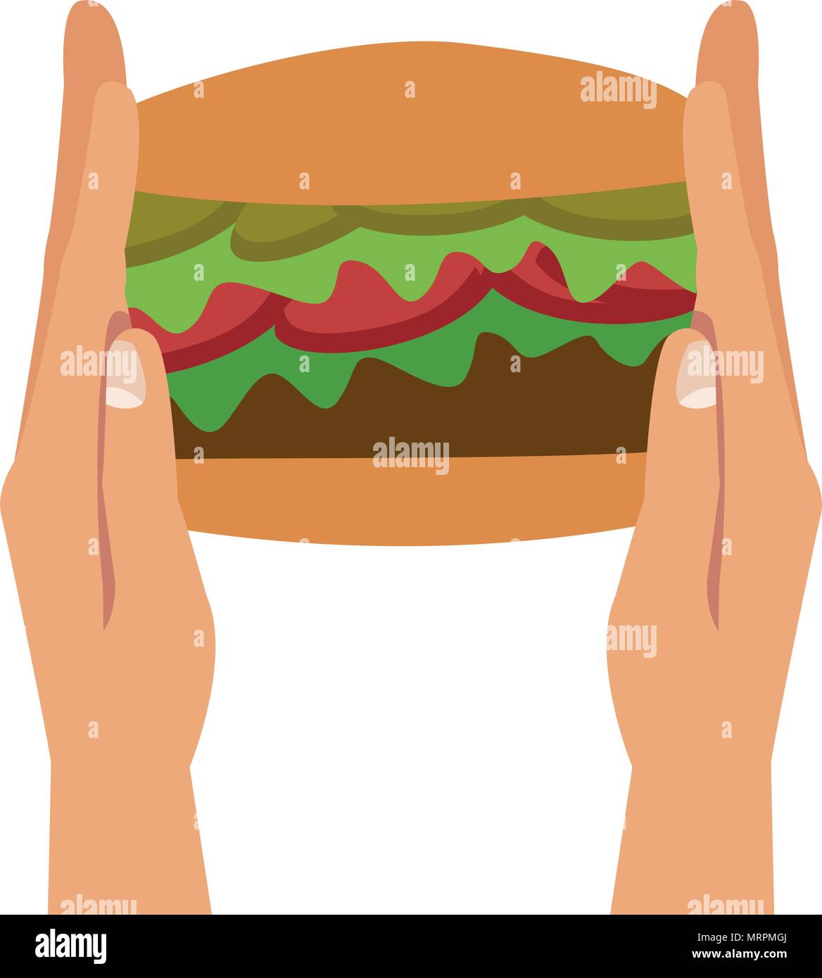 Holding hamburger Stock Vector Images - Alamy