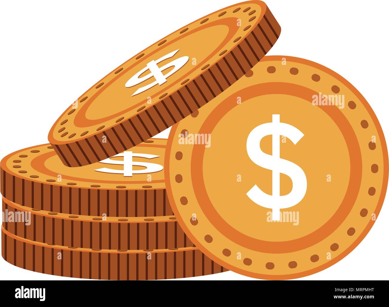 Stacked coins illustration Stock Vector Images - Alamy