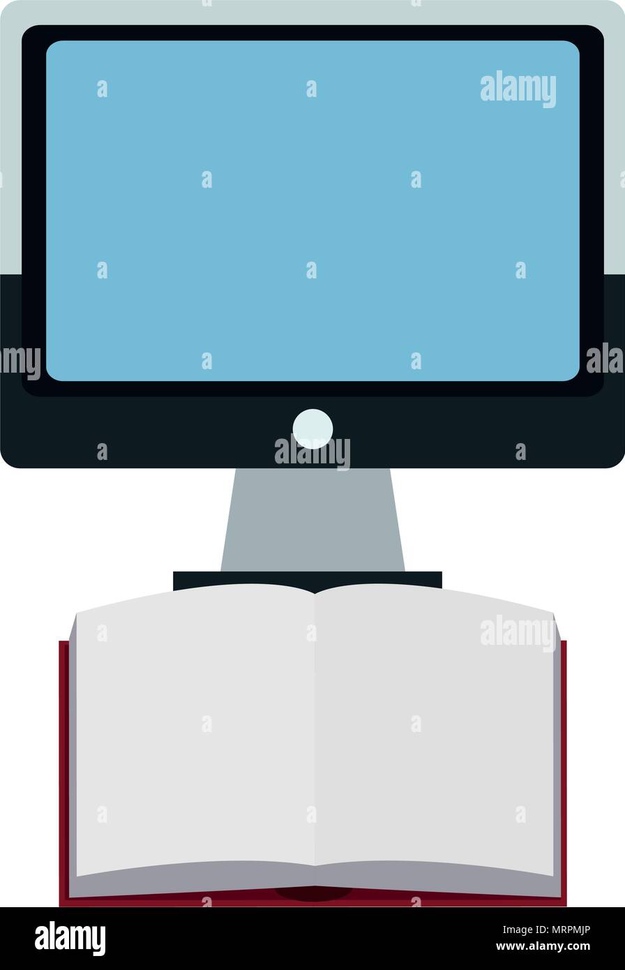 Computer and book Stock Vector Image & Art - Alamy