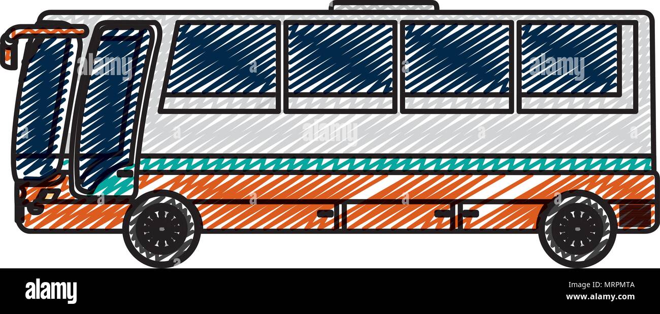 doodle side city bus passenger transport Stock Vector Image & Art - Alamy
