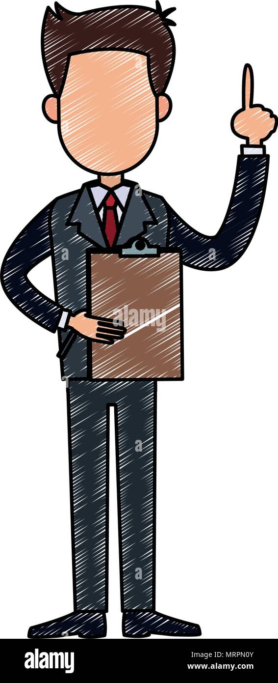 Executive businessman with clipboard scribble Stock Vector Image & Art ...