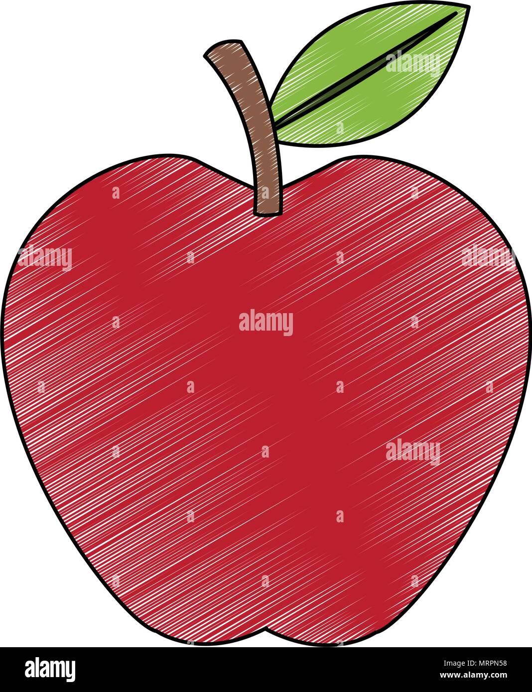 Apple fruit isolated scribble Stock Vector Image & Art - Alamy