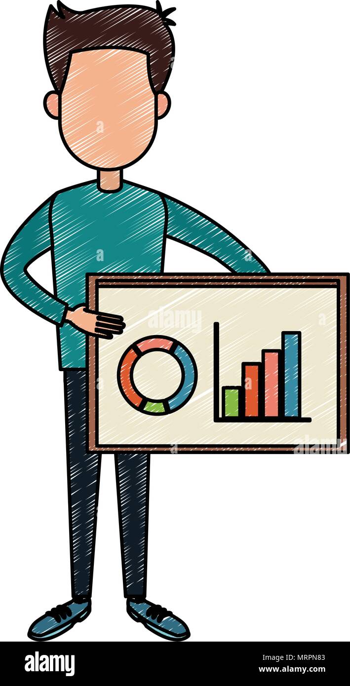 Man holding statistics scribble Stock Vector Image & Art - Alamy
