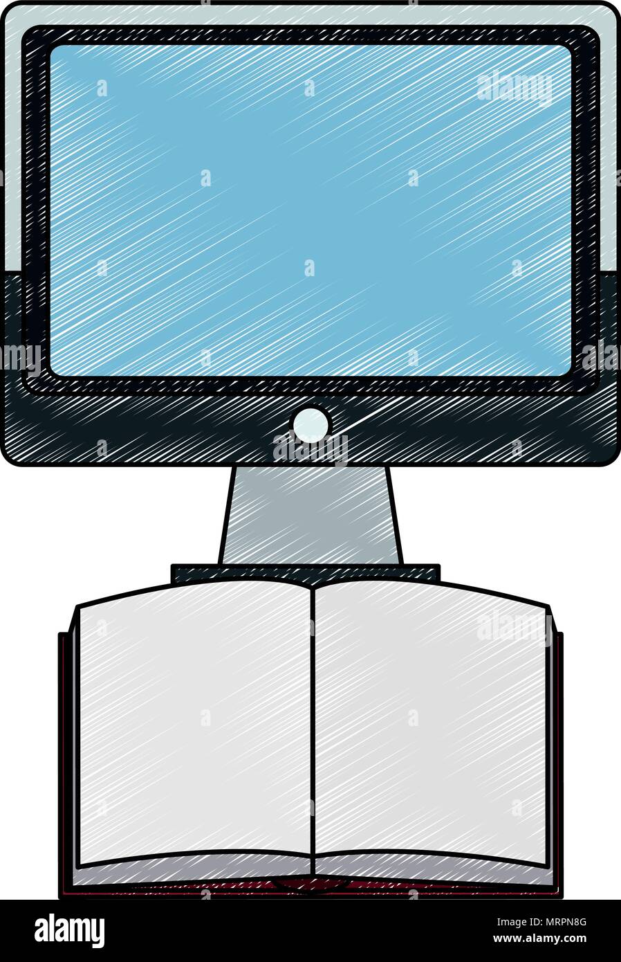 Computer and book scribble Stock Vector Image & Art - Alamy