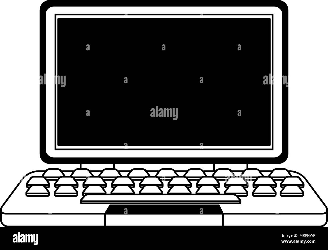 Laptop computer technology in black and white Stock Vector Image & Art ...