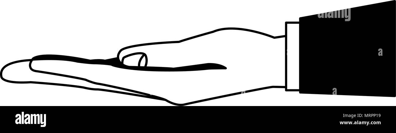 Hand palm open in black and white Stock Vector Image & Art - Alamy