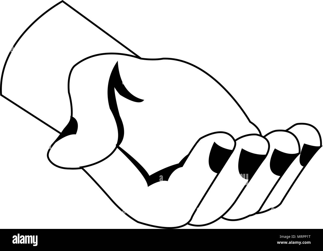 Hand with palm open in black and white Stock Vector Image & Art - Alamy