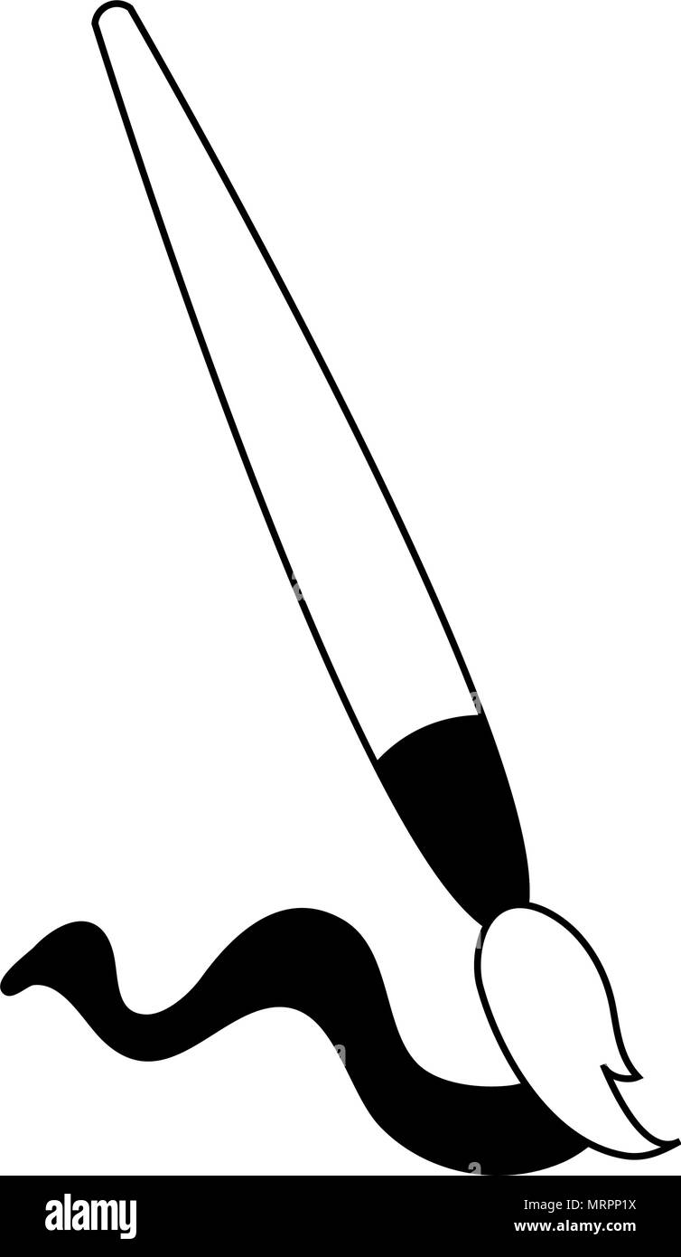 Paint brush symbol in black and white Stock Vector Image & Art - Alamy