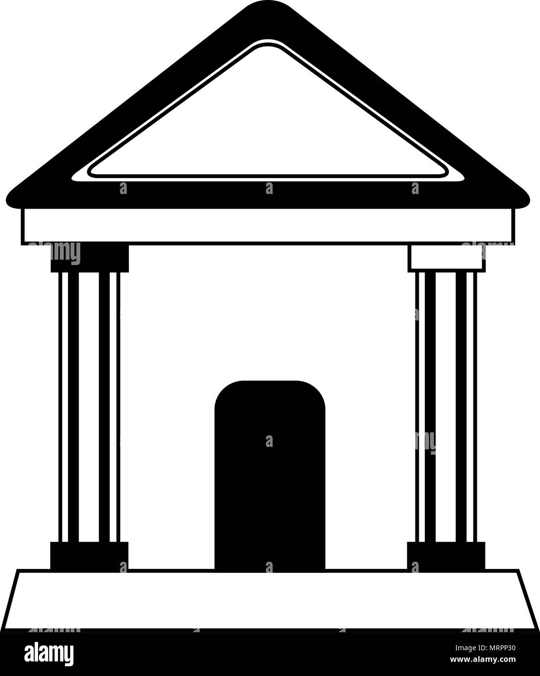 Bank building symbol in black and white Stock Vector Image & Art - Alamy