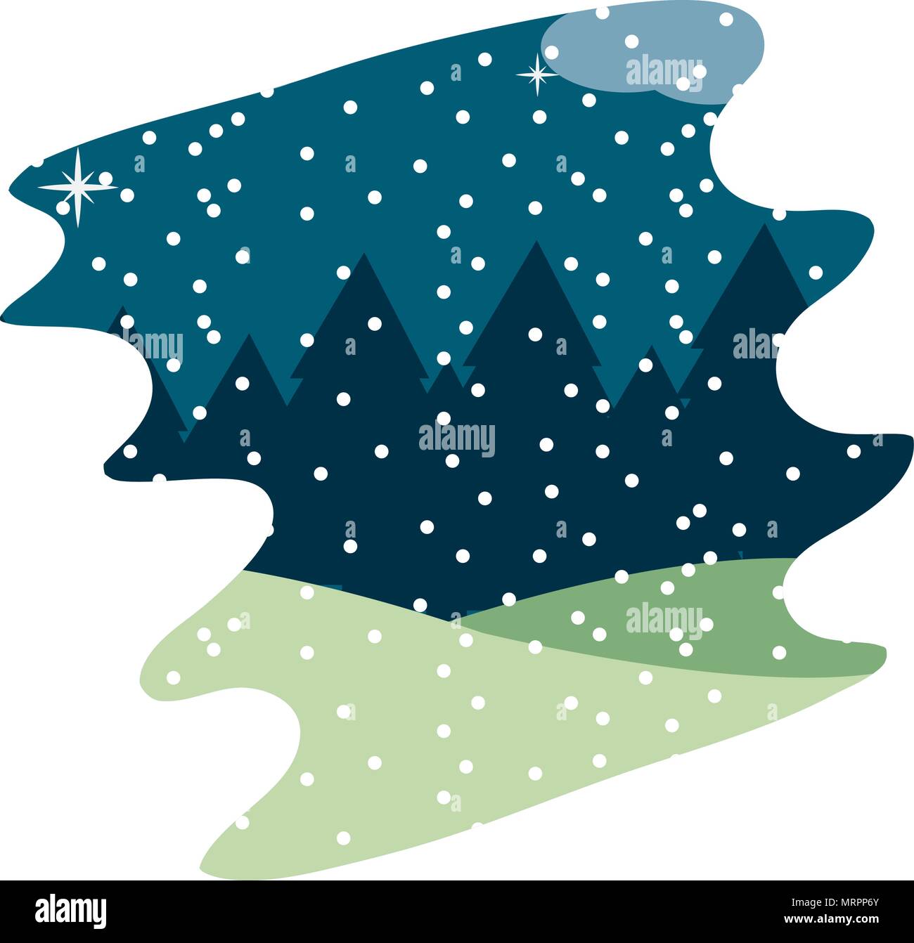 Snowy mountains covered winter Stock Vector Images - Alamy