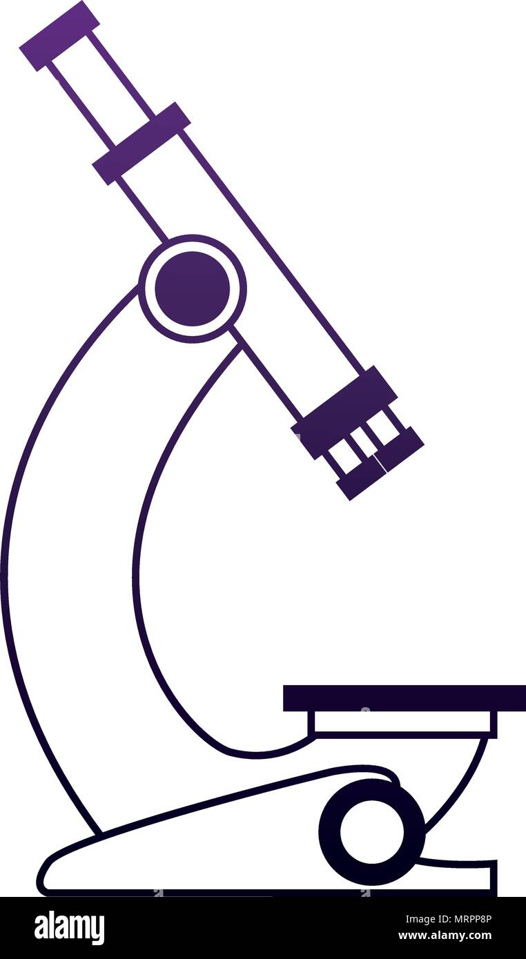 Microscope scientific tool in purple lines Stock Vector Image & Art - Alamy