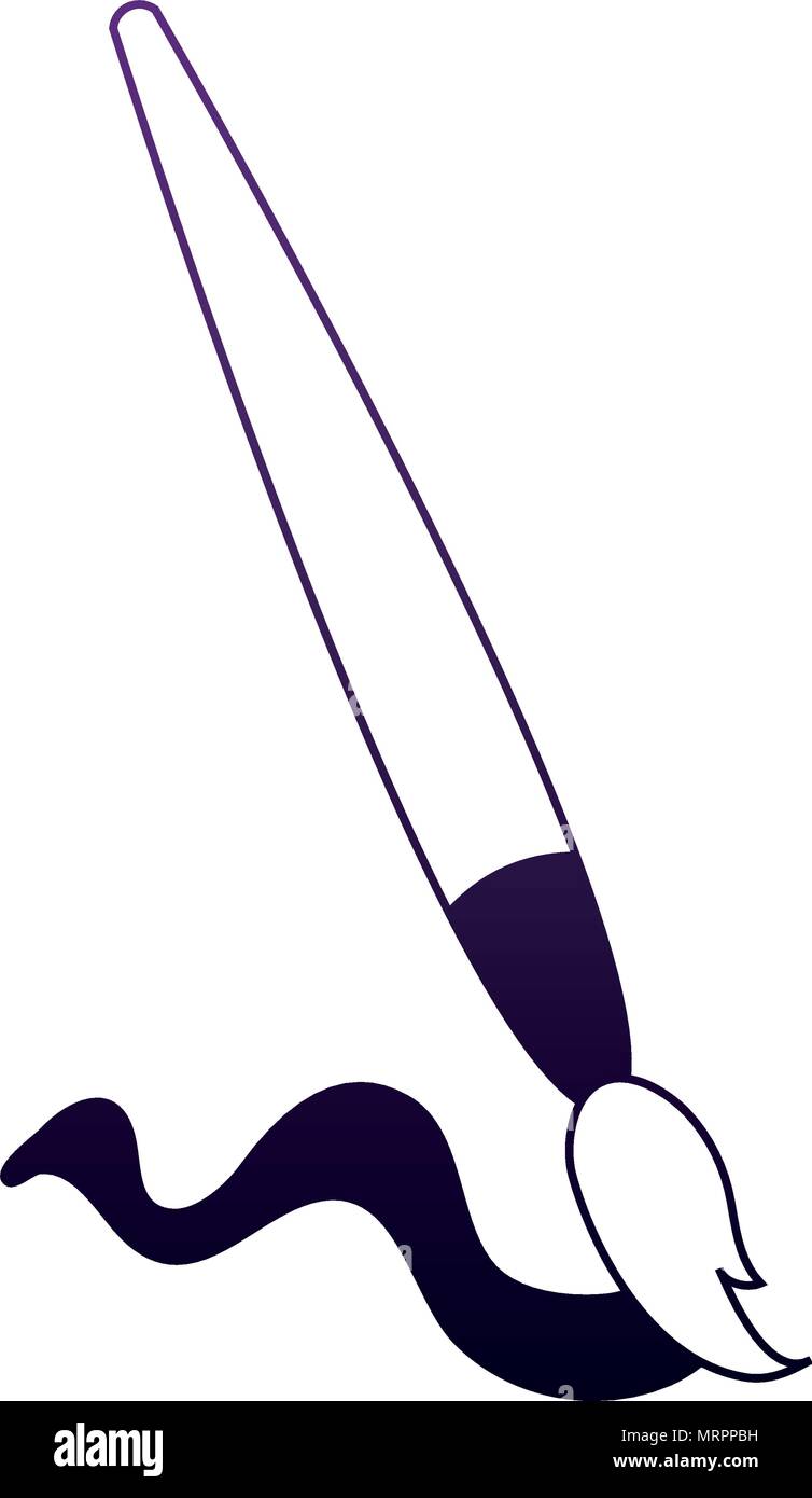 Paint brush symbol in purple lines Stock Vector Image & Art - Alamy