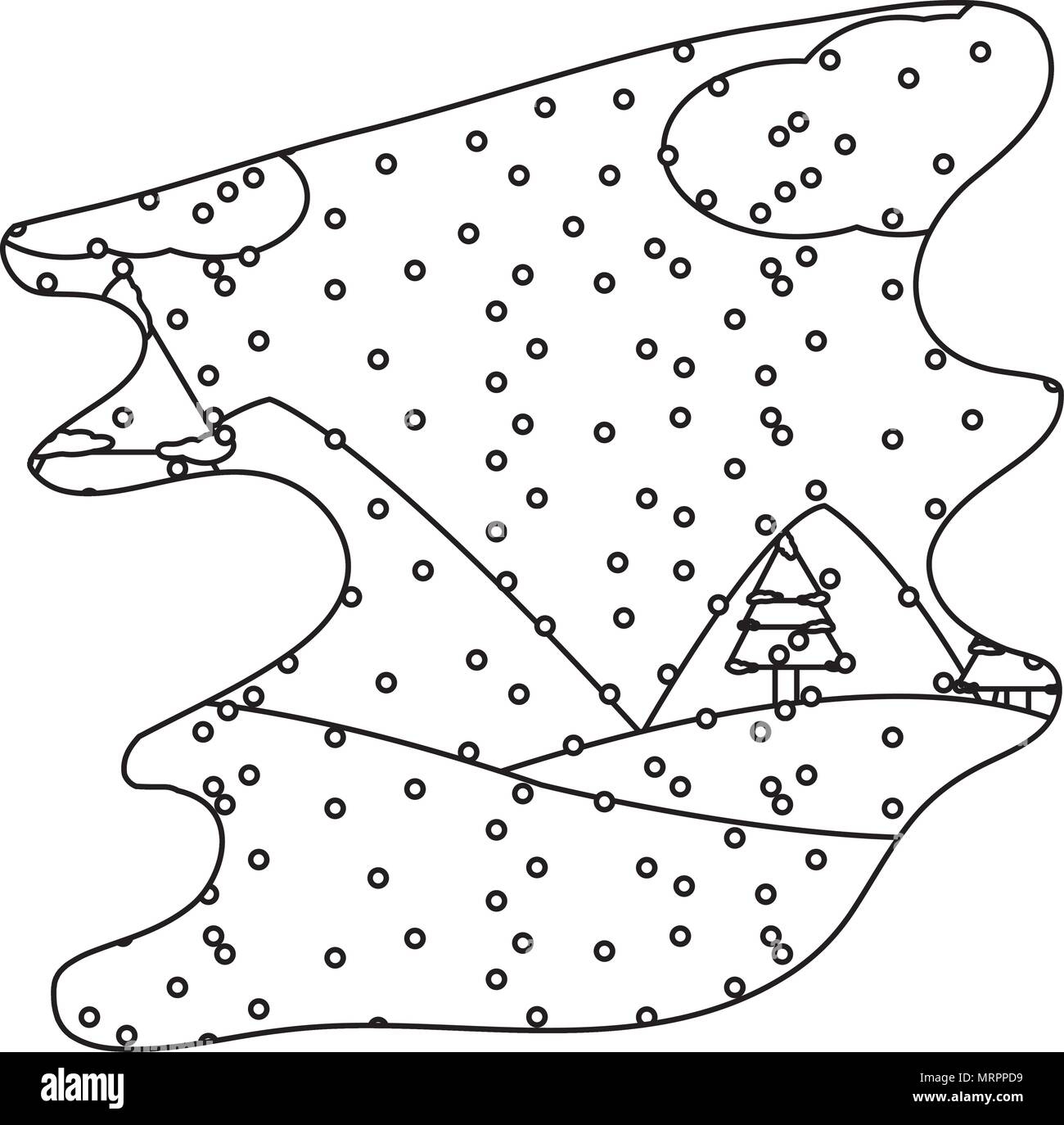 line winter weather and snowing season landscape Stock Vector Image ...