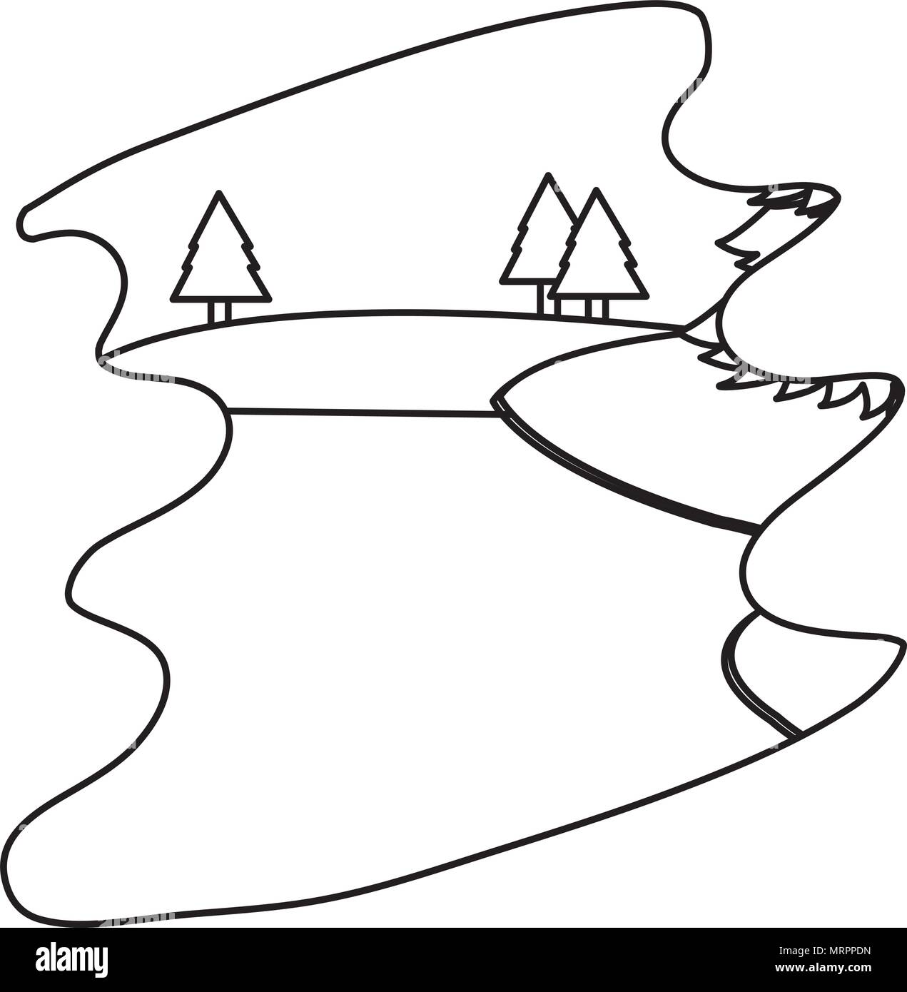 line nature winter weather and ice river Stock Vector Image & Art - Alamy