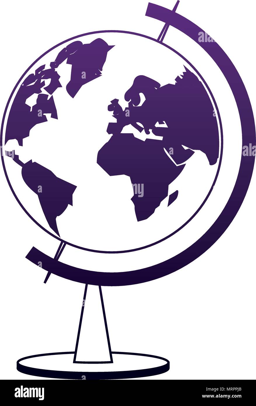 World globe symbol in purple lines Stock Vector Image & Art - Alamy