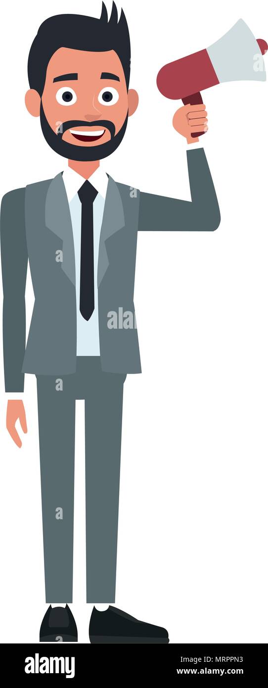 Person speaking bullhorn Stock Vector Images - Alamy