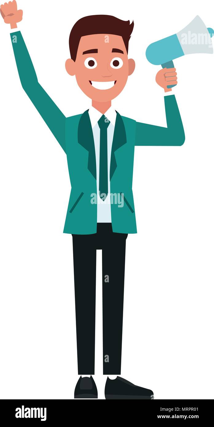 Politician speaking bullhorn hi-res stock photography and images - Alamy