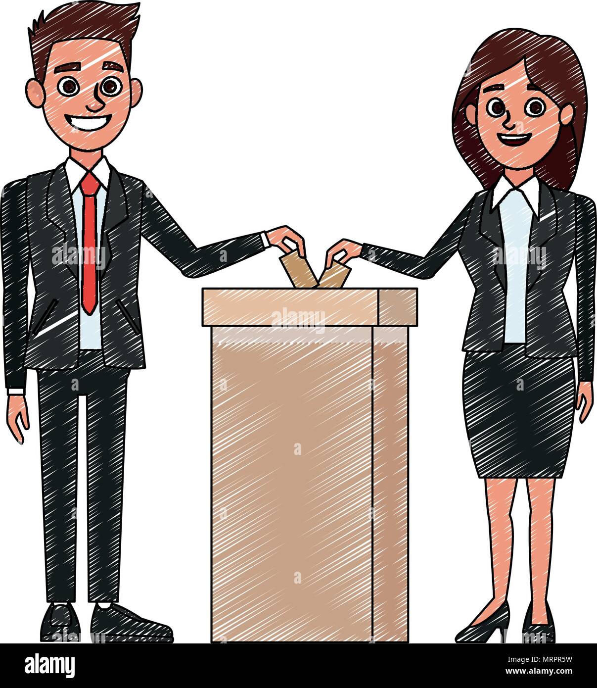 Politicians voting cartoon scribble Stock Vector Image & Art - Alamy